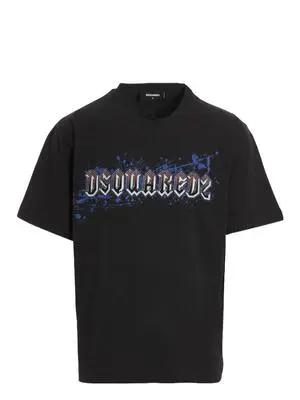 Dsquared2 Dsquared2 Logo Printed Crewneck T-Shirt Black