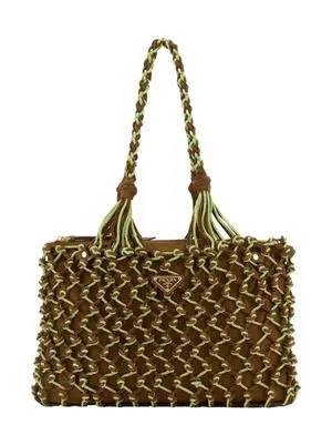 Prada Double Handle Tote Bag - Brown