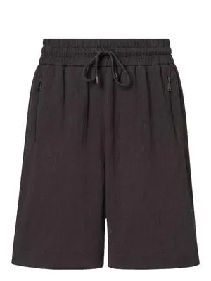 Fendi Piqué Ff Jacquard Shorts - Black