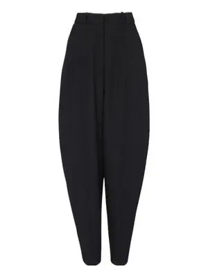 Balmain High Waist Baggy Trousers - Black