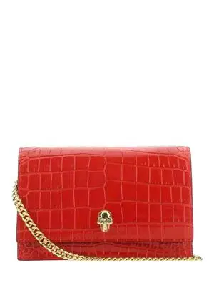 Alexander McQueen Skull Embellished Shoulder Bag - Red