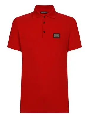 Dolce & Gabbana Logo-plaque Polo Shirt Red