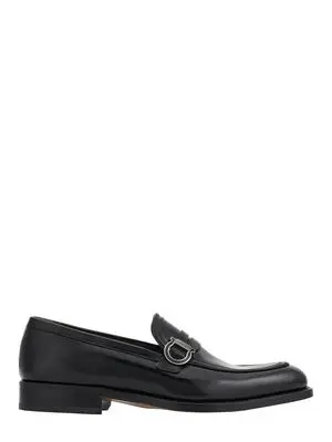 FERRAGAMO Gancini Ornament Loafers - Black