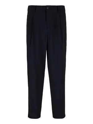 Giorgio Armani Single-pleat Tapered Leg Trousers - Black