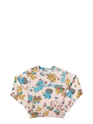 Moschino Long Sleeve Graphic Print Sweatshirt - Pink