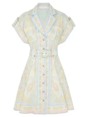 Zimmermann Acacia Mini Shirt Dress - Green