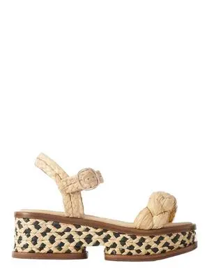 Gabriela Hearst Open-toe Platform Sandals With Buckled Ankle Strap - Cream