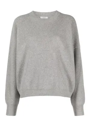 Peserico Crewneck Long Sleeve Jumper - Gray