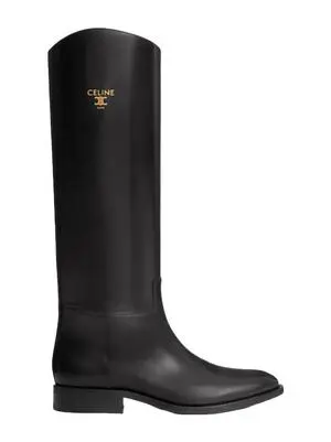 Celine Anais Riding Boots In Calfskin - Black