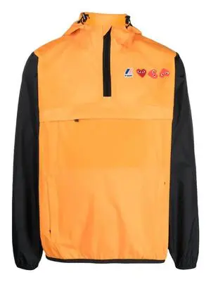 Play Comme Des Garcon Logo-print Hooded Jacket - Orange