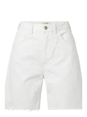 NILI LOTAN Russel Raw Edge Denim Shorts - White