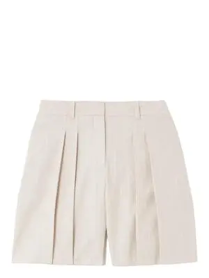 Theory Pleated Shorts - Sand-colored