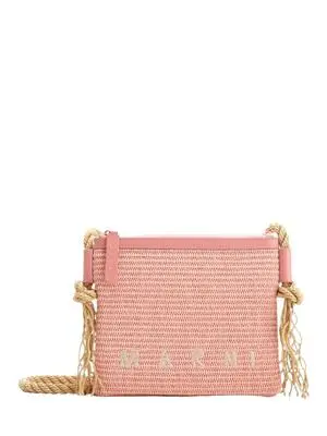 Marni Marcel Logo Embroidered Crossbody Bag - Pink