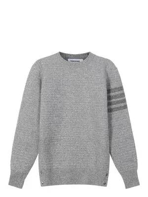 Thom Browne Thom Browne Long-Sleeved Pullover Sweater Light Gray