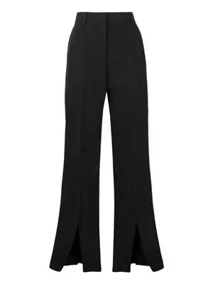 JIL SANDER High-waisted Straight-leg Split Hem Trousers - Black