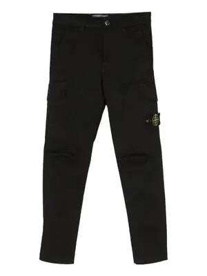 Stone Island Compass Motif Cargo Trousers - Black