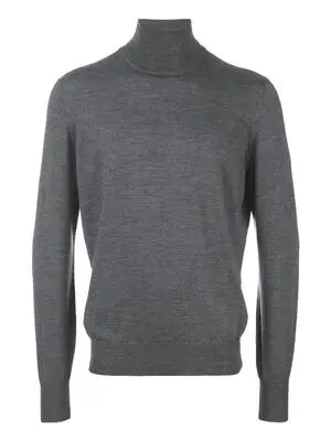 Brunello Cucinelli Long Sleeve Ribbed Turtleneck Jumper - Grey