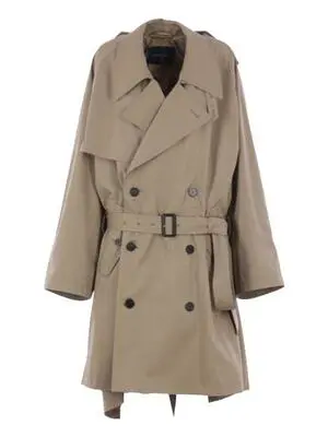 Balenciaga Double-breasted Belted Coat - Nude