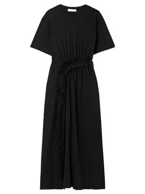 ULLA JOHNSON Ulla Johnson Round Neck Midi Dress With Ribbon Trim