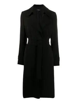 Theory Oaklane Trench Belted Coat - Black