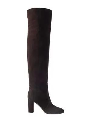 GIANVITO ROSSI Over The Knee Suede High-heeled Boots - Dark Brown