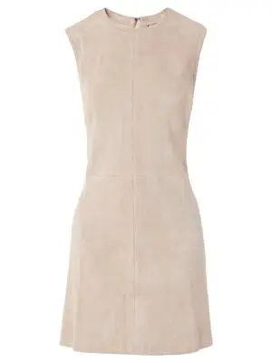 Stouls Paneled Suede Mini Dress - Nude