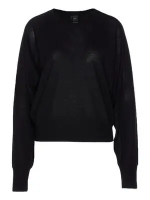 Pinko Crewneck Long Sleeve Knit Jumper - Nero Limousine