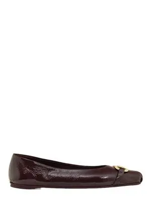 FERRAGAMO Gancini Embellished Ballet Flats - Black