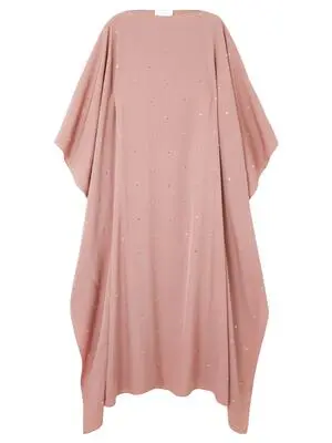 Stella McCartney Rhinestone Embellished Crepe Kaftan - Pink