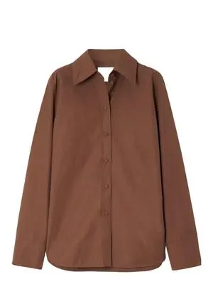 JIL SANDER Button-down Long-sleeve Shirt - Brown