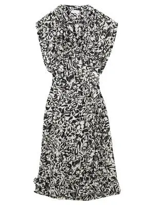 DRIES VAN NOTEN Dries Van Noten Ruffle Print Midi Wrap Dress