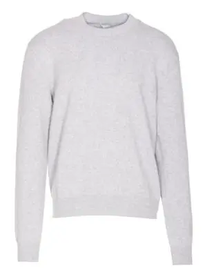 Bottega Veneta Crewneck Knitted Jumper With Patch Details - Gray