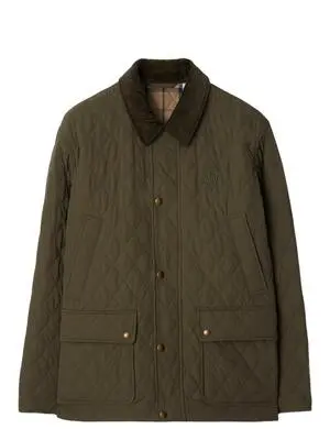 Burberry Quilted Jacket With Logo Patch - Loch/linden