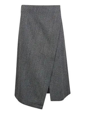 Studio Nicholson Midi Skirt With Slit - Black