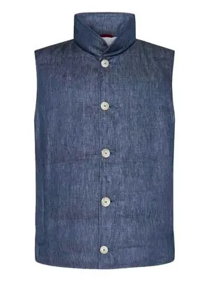 Brunello Cucinelli Padded Button-up Gilet - Blue