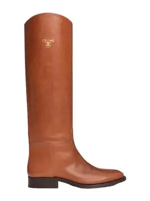 Celine Anais Riding Boots In Calfskin - Brown