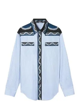 Versace Striped-print Shirt - Blue