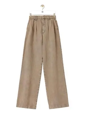Loewe High Waist Wide Leg Denim Jeans - Sand-colored