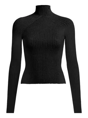Alaïa Ribbed High-neck Knitwear - Black