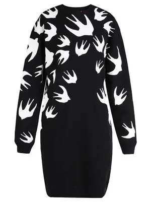 Alexander McQueen Swallow Print Knit Dress - Black