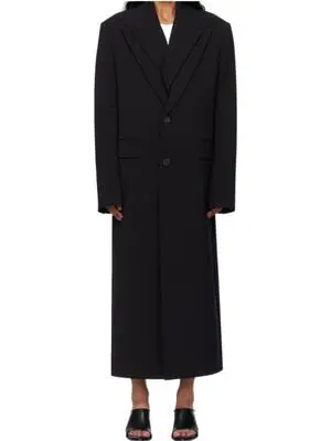 JEAN PAUL GAULTIER Double Layer Detail Coat - Black