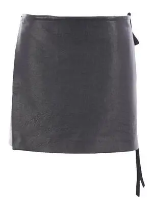 ANN DEMEULEMEESTER Wrap Mini Skirt - Black