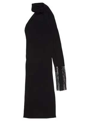 Acne Studios Draped Fringe Maxi Dress - Black