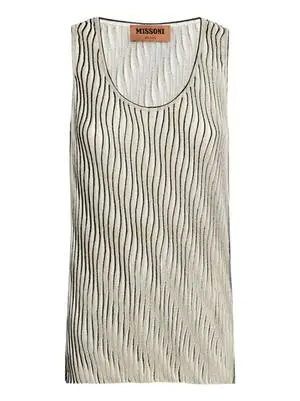 Missoni Sleeveless Round Collar Vest - Nude