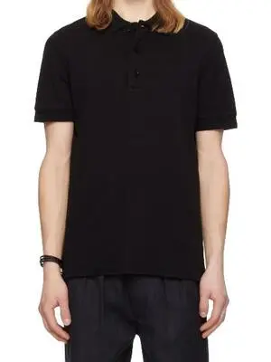 TOM FORD Short Sleeve Polo Shirt - Black