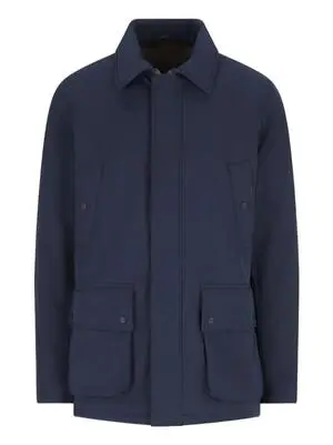 Herno Zipped Straight Jacket - Navy Blue