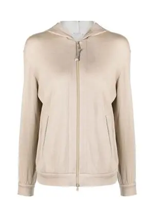 Brunello Cucinelli Monile Zipped Hoodie - Beige