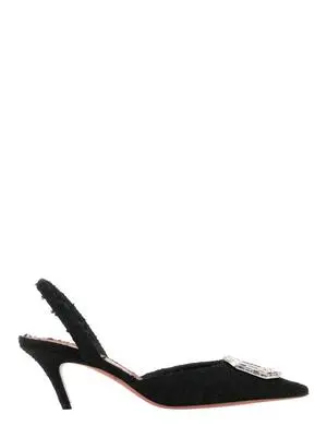 Amina Muaddi Cusp High-heeled Slingbacks - Black