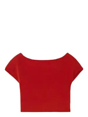 LOULOU DE SAISON LouLou De Saison Polly Boat-Neck Short-Sleeve Top