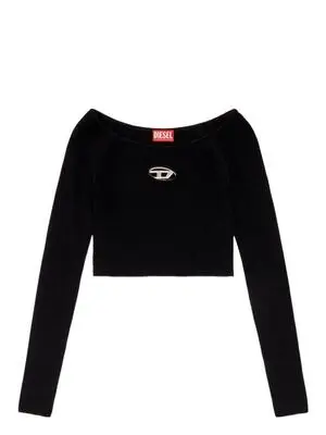 DIESEL® M-vera Cropped Knit Top - Black